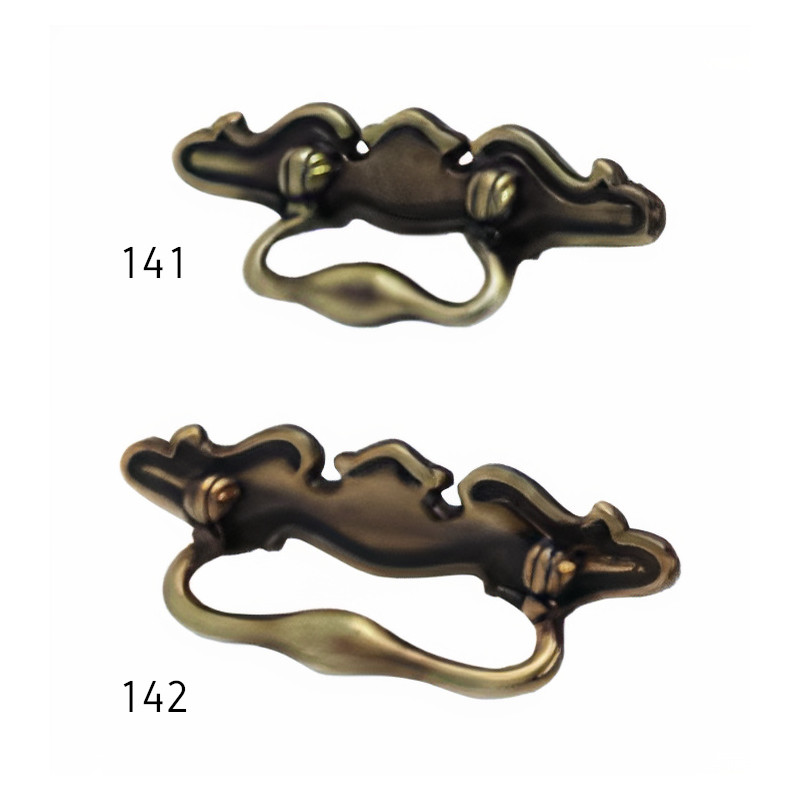 Puxador rústico, espelho asa Sofima 141, zamak niquelado preto, C.83 x A.20 mm