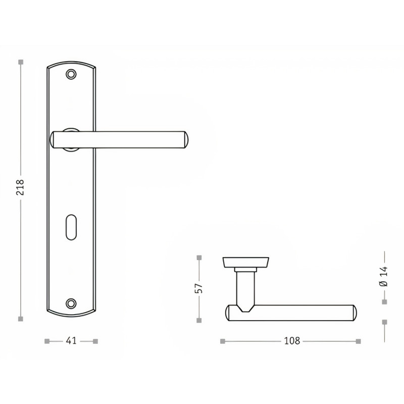Puxador espelho alto rectangular c/manete redonda Sofima 814, latão ...