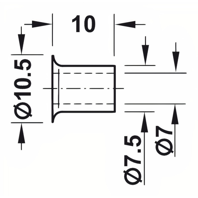 Ilhós para suporte de prateleira patilha Ø.7 HAFELE 282.50.508, aço ...