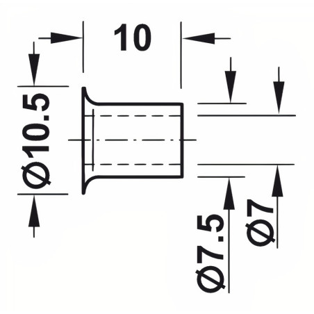 Ilhós para suporte de prateleira patilha Ø.7 HAFELE 282.50.508, aço ...